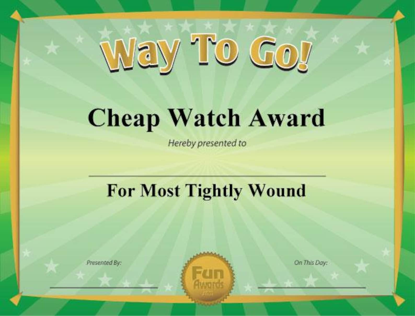 101 Funny Award Certificates - Etsy