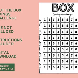 Savings Challenge Shut the Box (digital Download) - Etsy