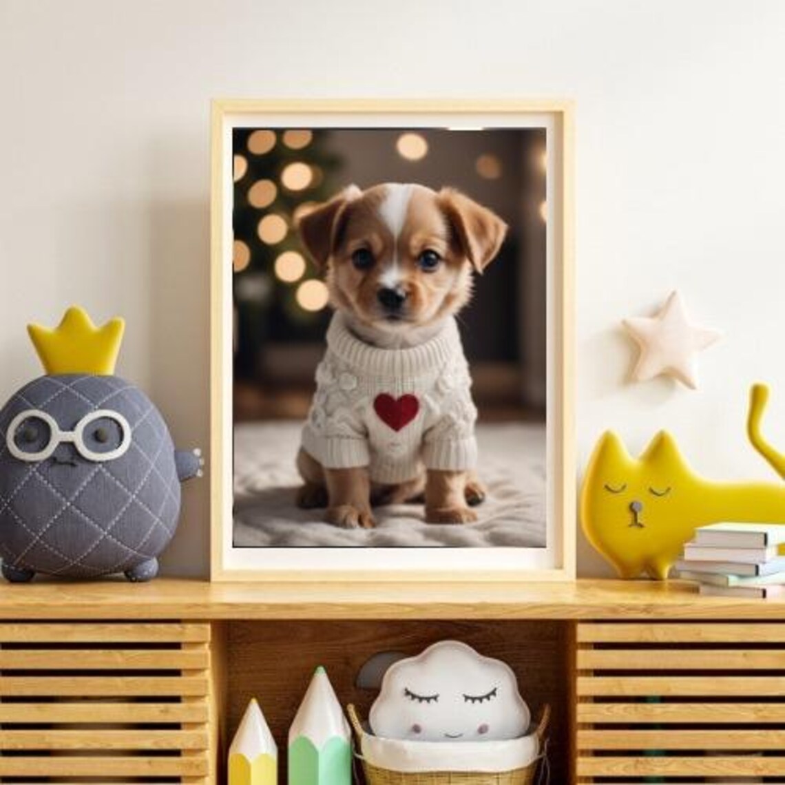 Cute Puppy Poster, Digital Product, Printable Product, Livingroom, Kids ...
