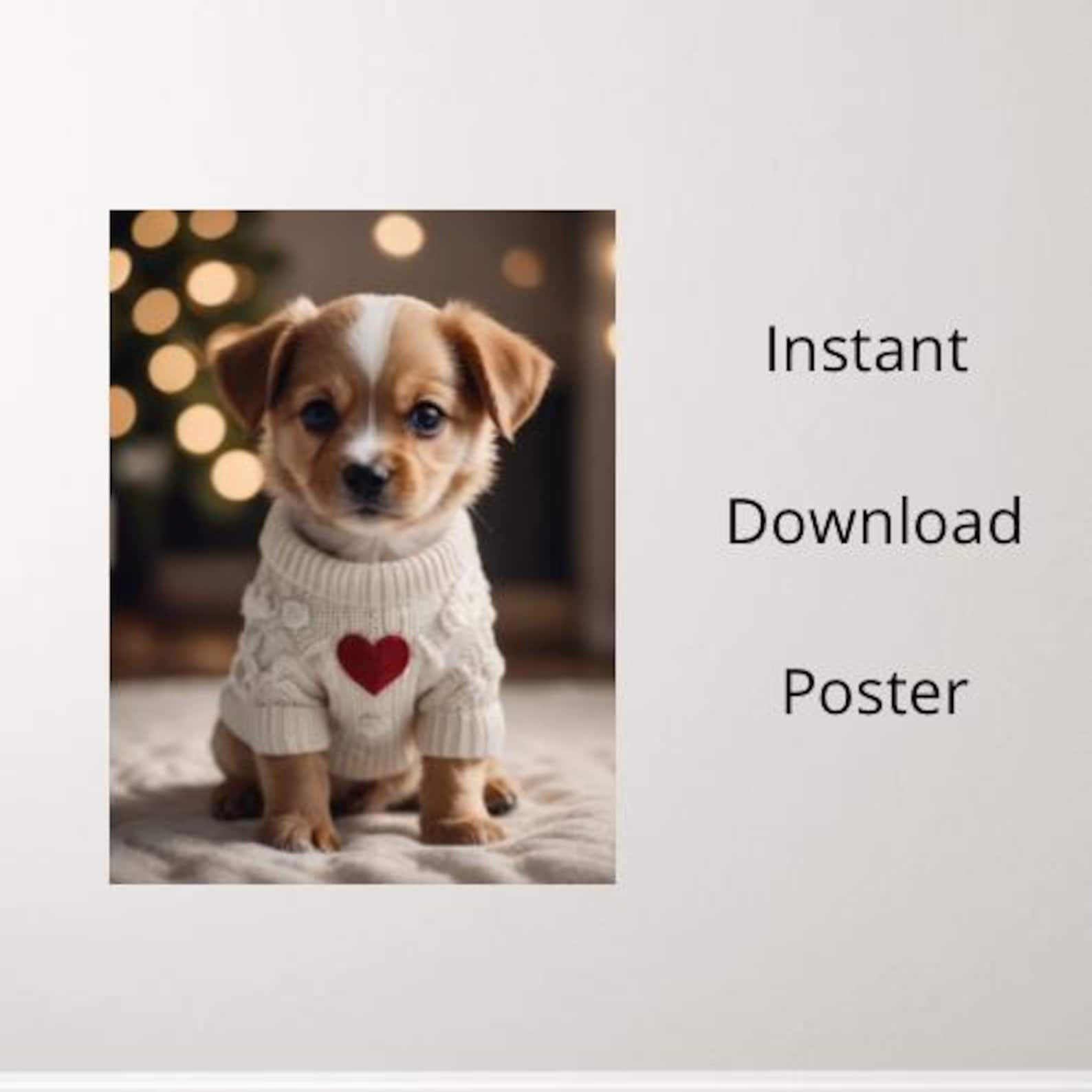 Cute Puppy Poster, Digital Product, Printable Product, Livingroom, Kids ...