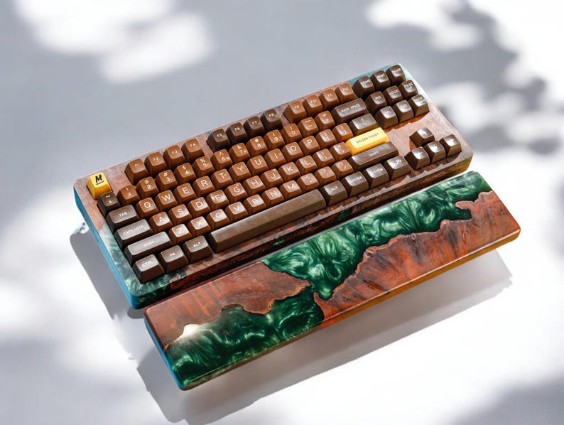 Wrist Rest Resin Art,epoxy Resin Art,gaming Setup,custom Keyboard ...