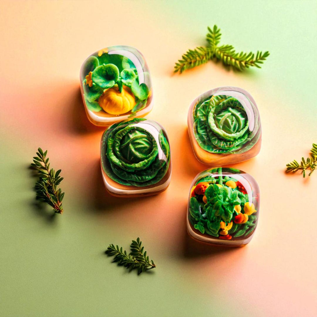 Handmade Vegetable Resin Keycap Set: Artisan Foodie Gamer Keyboard - Etsy