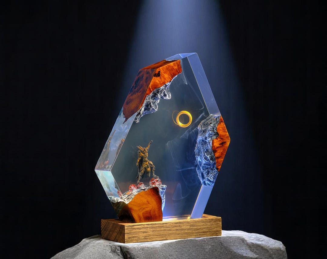 Custom Resin Lamp,r.in.g of the D.ark L.o.r.d Resin Lamp – Fantasy ...