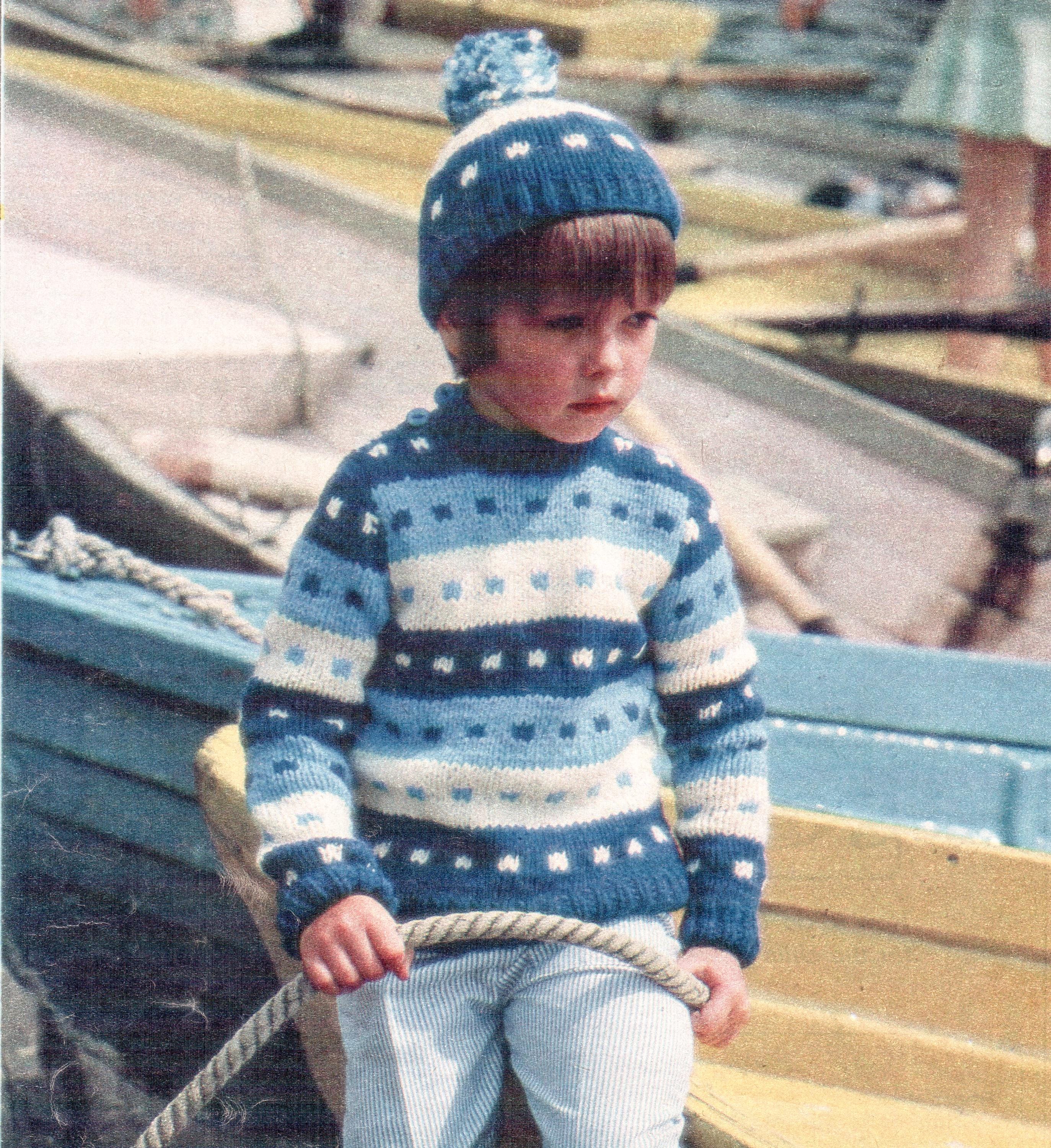 Sweater for Boy - Knitting Pattern PDF Instant Download (vintage 1983 ...