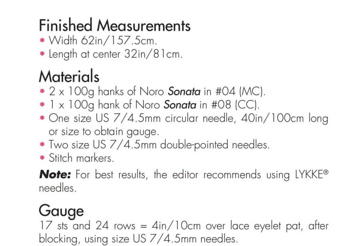 Noro Shawl Knitting Pattern PDF | Instant Download | Japanese Yarn ...