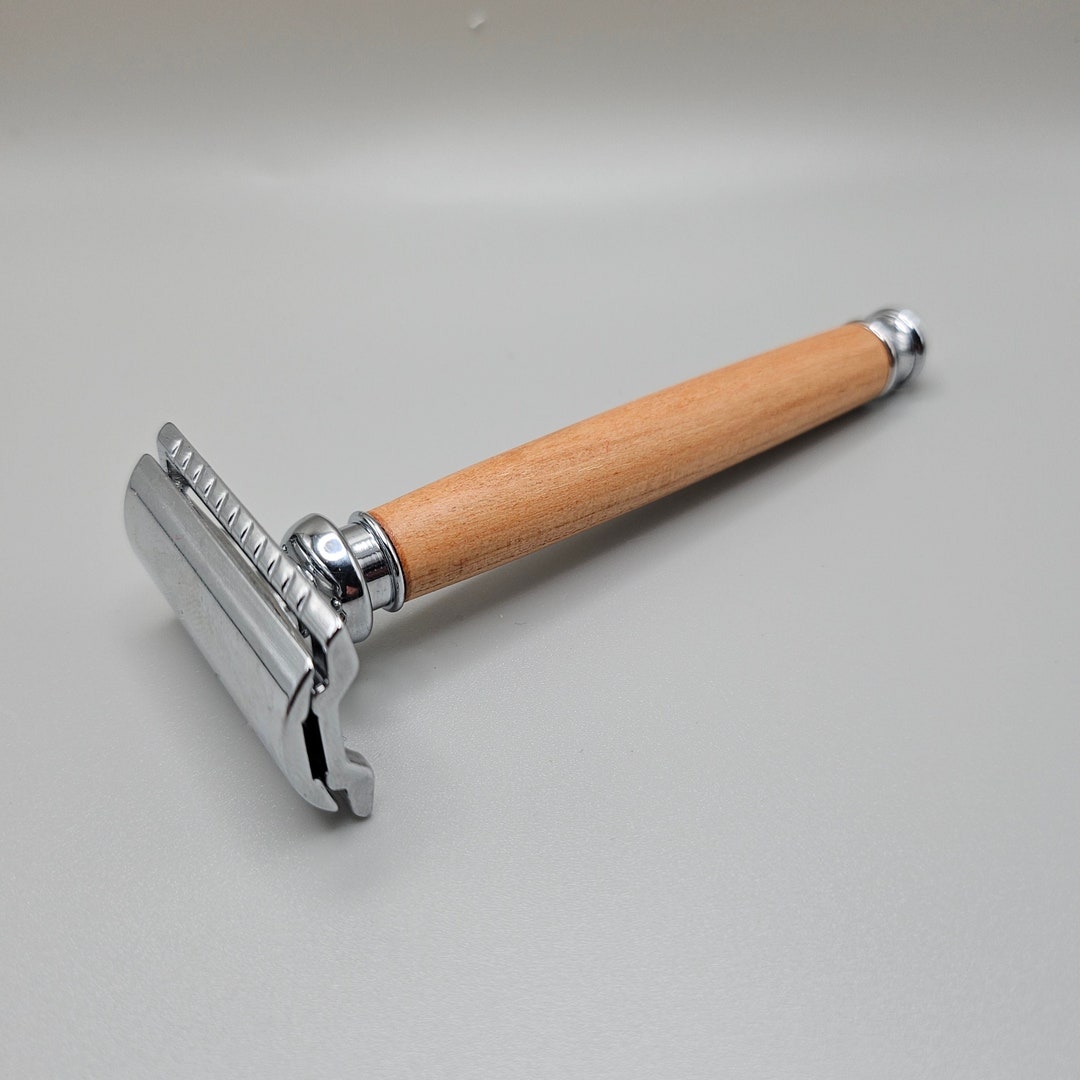 DE Safety Razor With Chery Wood Handle - Etsy