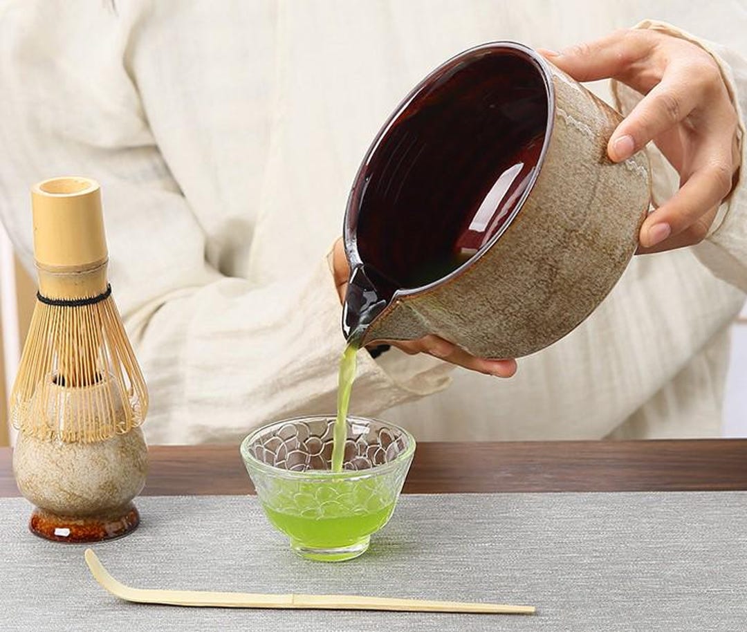 Ceramic Matcha Tea Set, Japanese Matcha Kit, Bamboo Whisk & Scoop ...