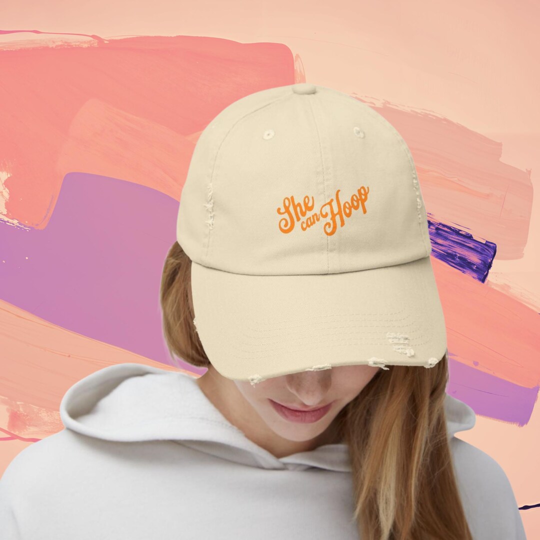 She Can Hoop Distressed Cap WNBA Merch, Unisex Basketball Hat, Gift for ...