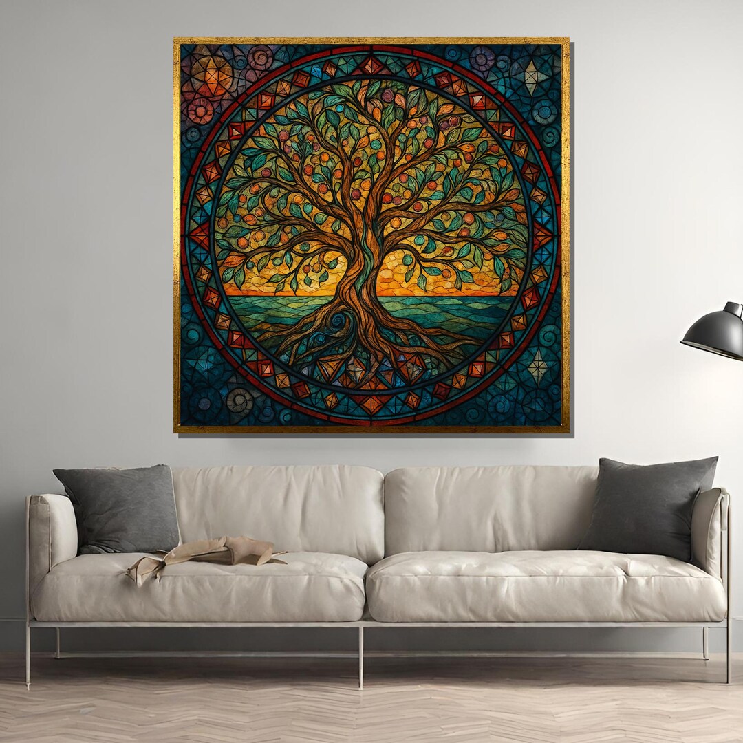 Tree of Life Stained Glass Mosaic: Louis Comfort Tiffany Inspired Art ...