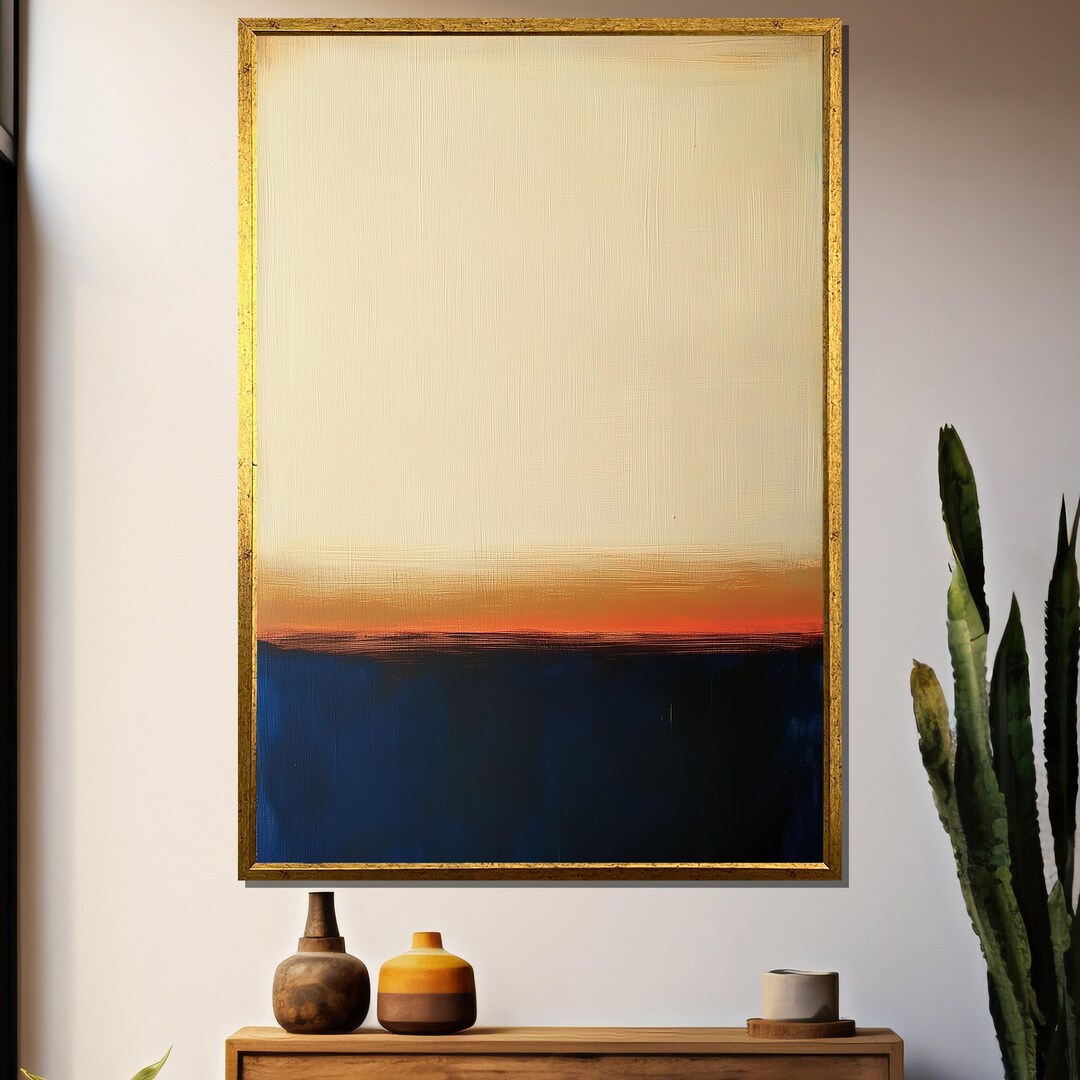 Mark Rothko Canvas Painting – Beige and Navy Abstract Canvas Art Gift ...
