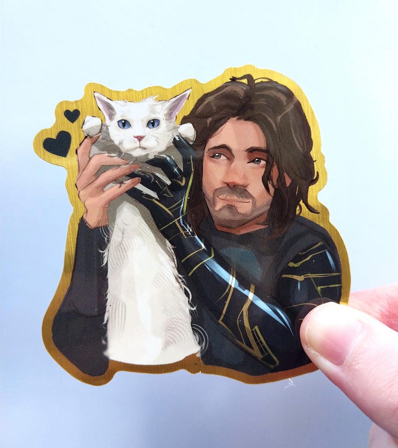 Bucky Barnes and Alpine Gold Sticker - Etsy