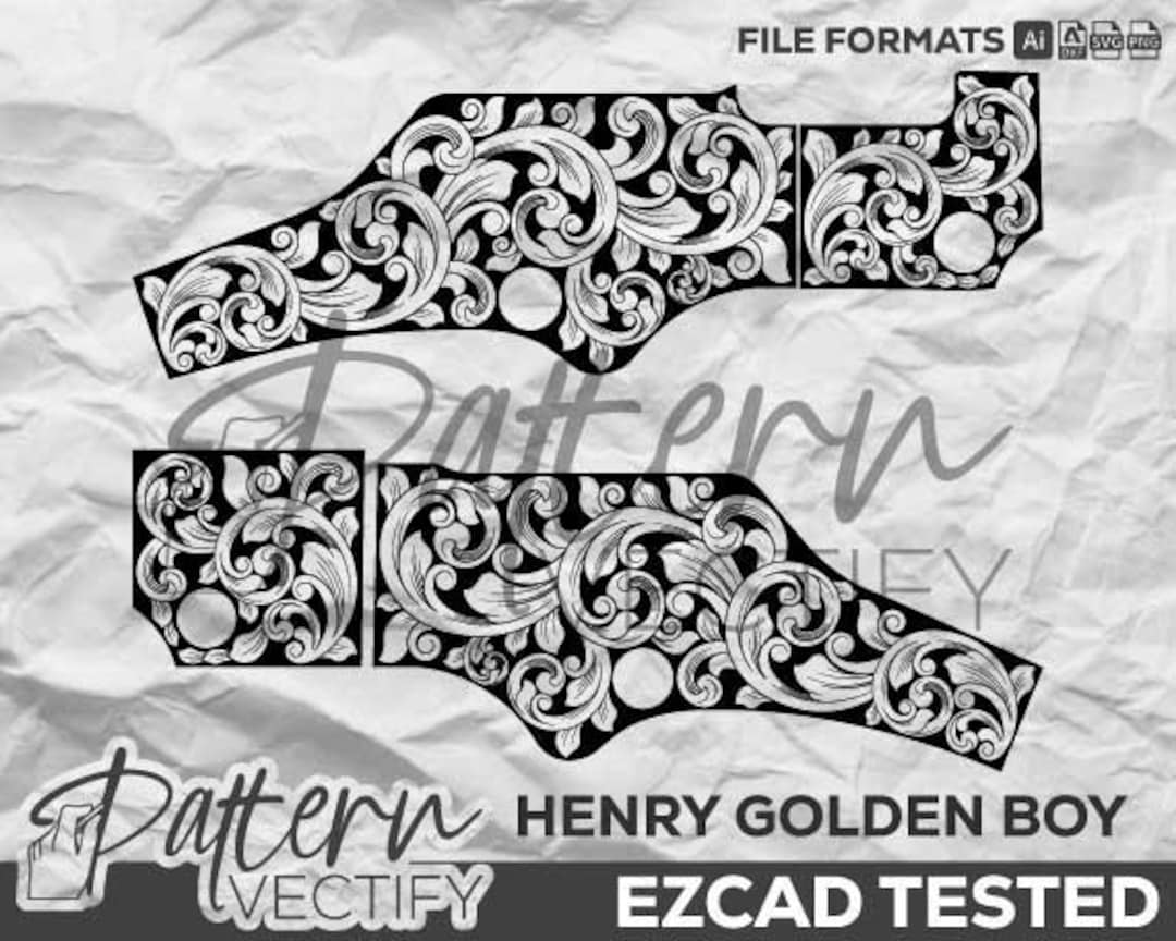 Henry Golden Boy Scroll Design: Laser Engraving Vector Art (SVG, Ai ...