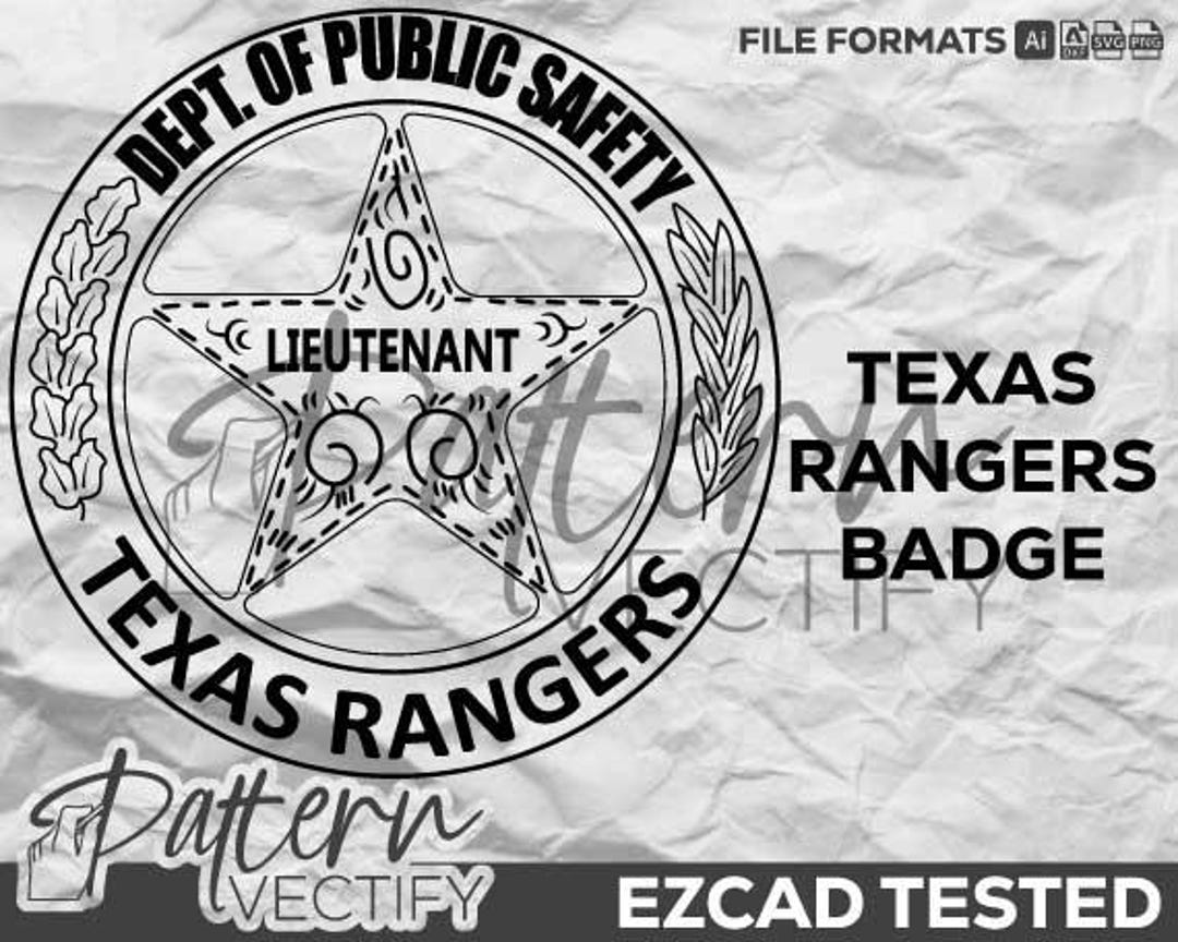 Texas Rangers Badge Svg,vectorart,laserdesign,laserart,engraving ...