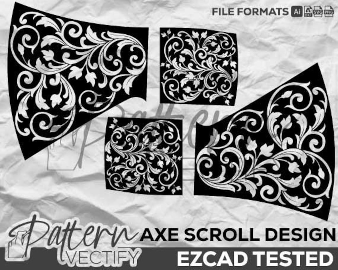 Axe Scroll Design Svg,vectorart,laserdesign,laserart,engraving ...