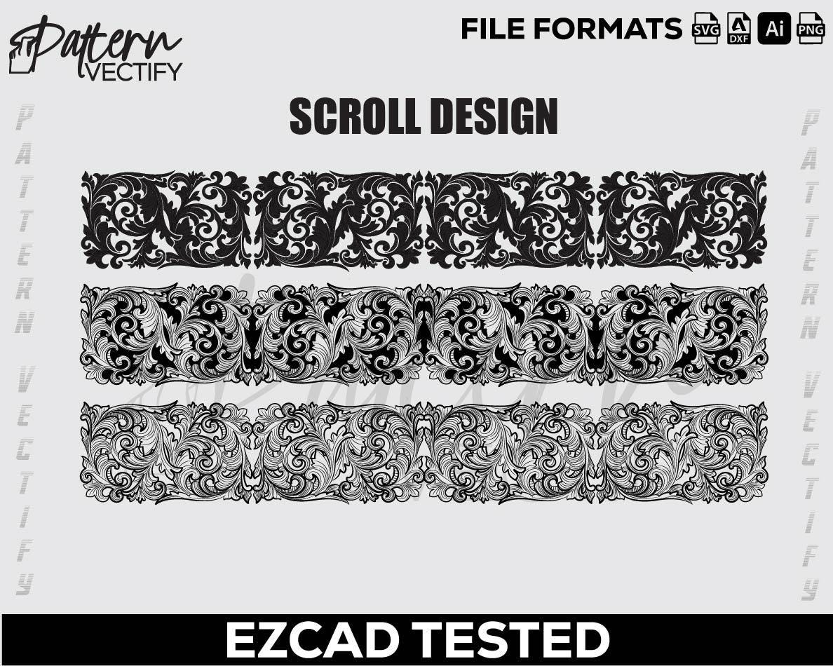 Floral Scroll Design SVG for Laser Engraving and Printing. - Etsy