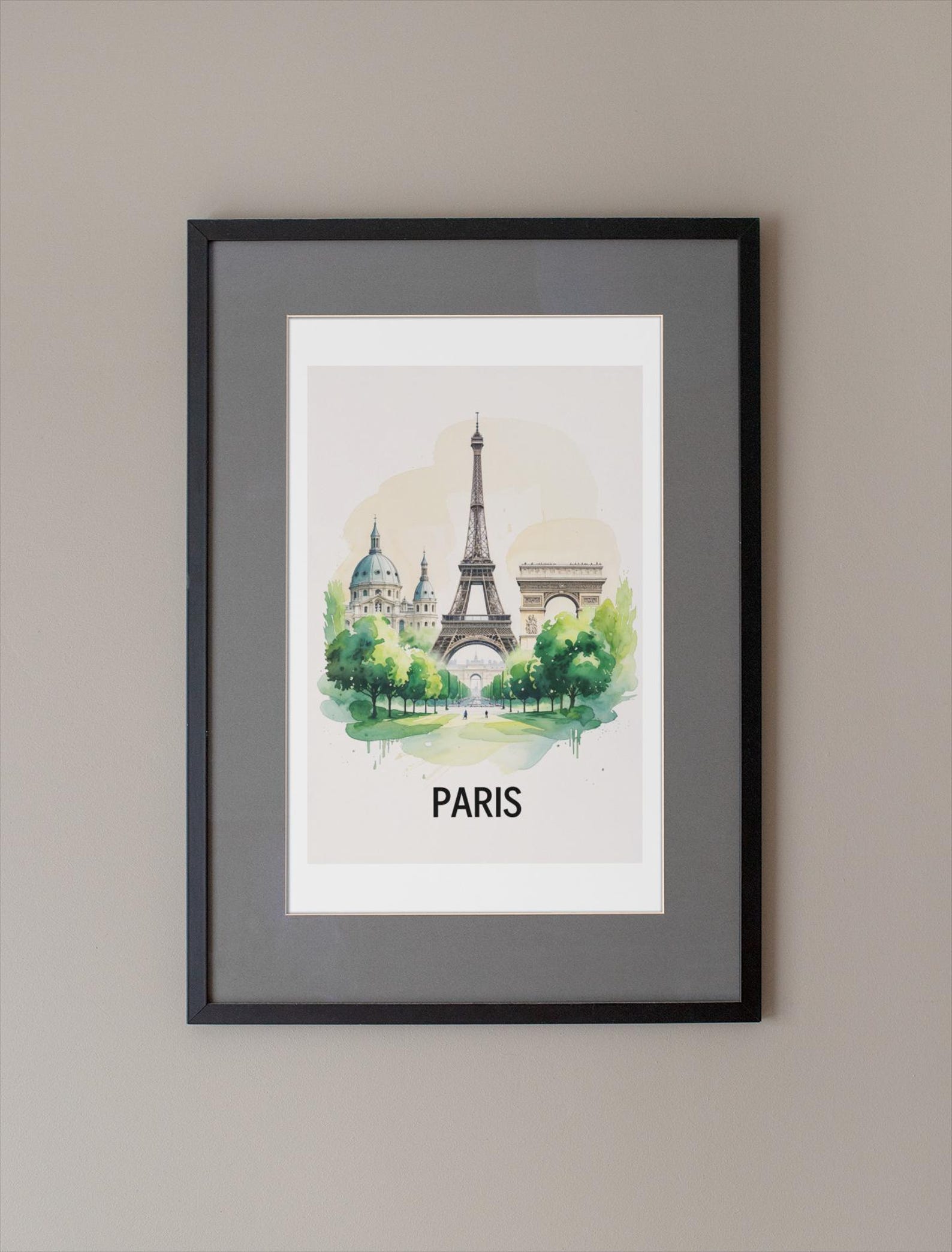 Paris Landmarks Print Digital Download | Printable Art, Wall Decor ...