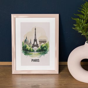 Paris Landmarks Print Digital Download | Printable Art, Wall Decor ...