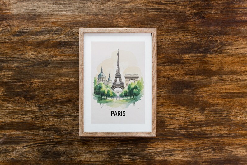 Paris Landmarks Print Digital Download | Printable Art, Wall Decor ...