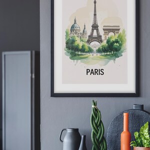 Paris Landmarks Print Digital Download | Printable Art, Wall Decor ...
