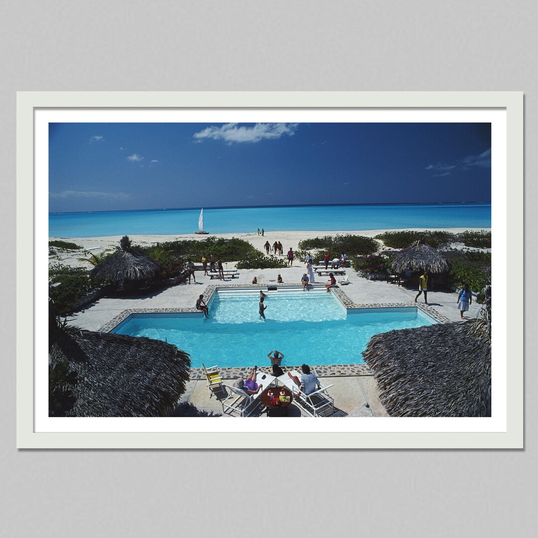 Swimming Pool on the Beach Slim Aaarons Wall Art , Slim Aarons Print ...