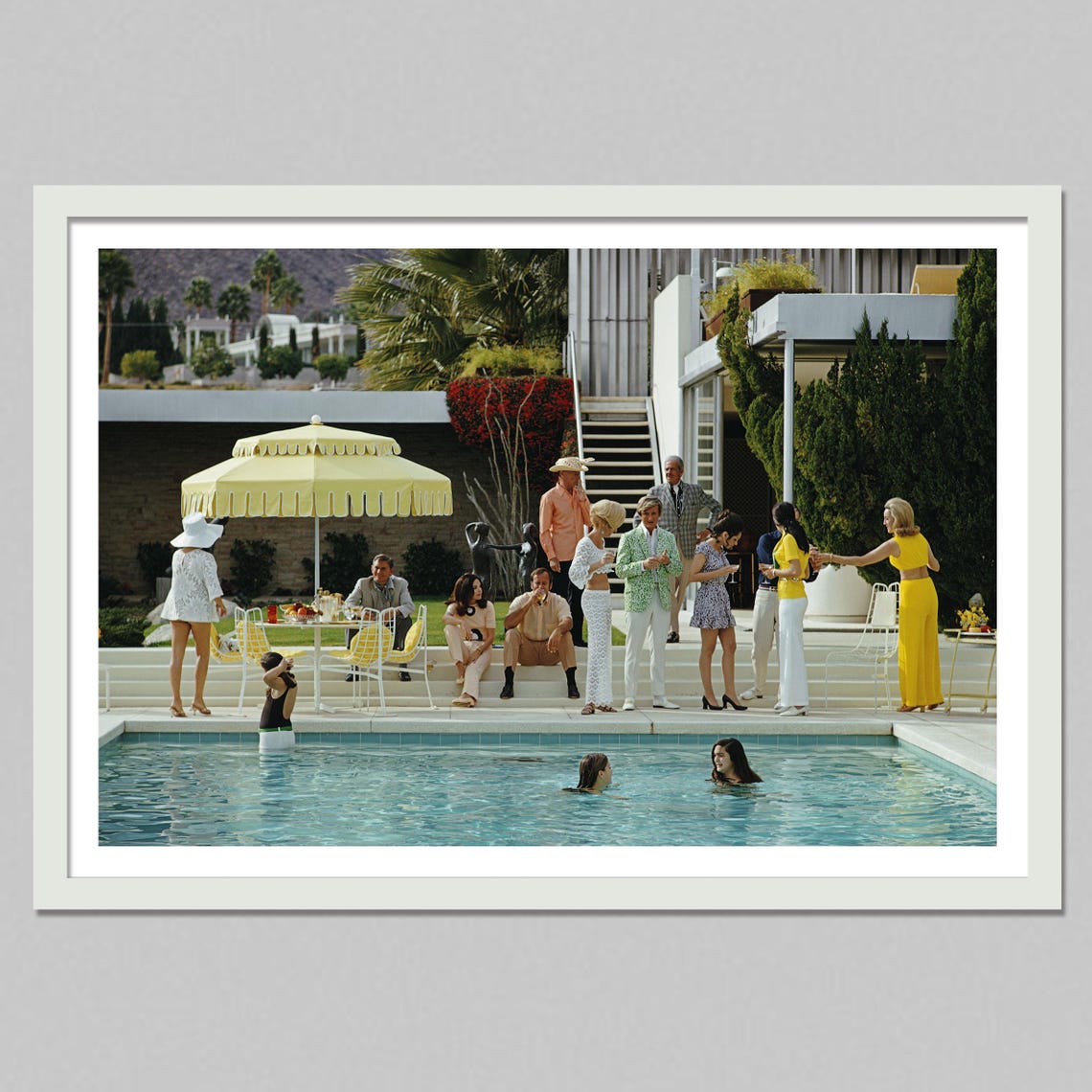 Poolside Party Slim Aaarons Wall Art , Slim Aarons Print , Slim Aarons ...