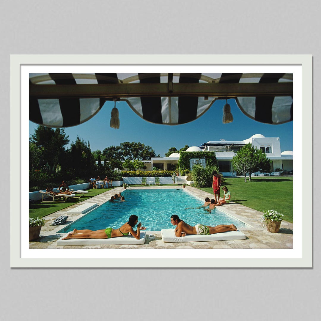 Poolside in Sotogrande Slim Aaarons Wall Art , Slim Aarons Print , Slim ...