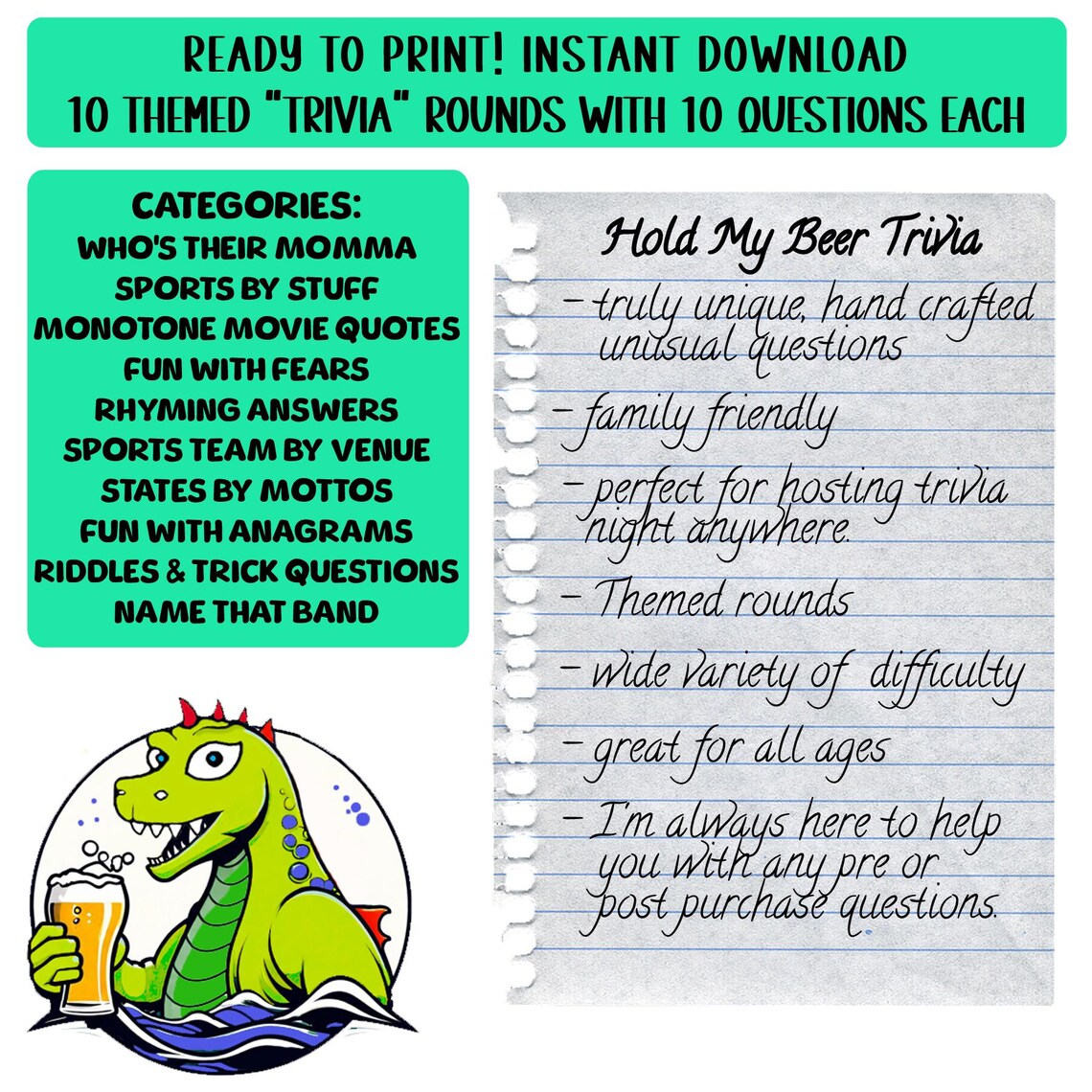 100 MORE Trivia Questions That Are Outside the Box. Themed Rounds ...