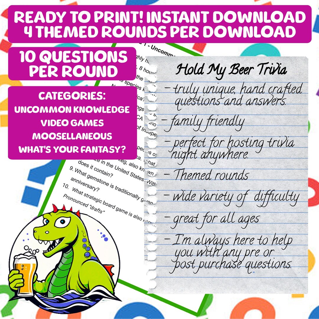Fun Pub Quiz Trivia Questions 3 - Categories: Uncommon Knowledge, Video ...