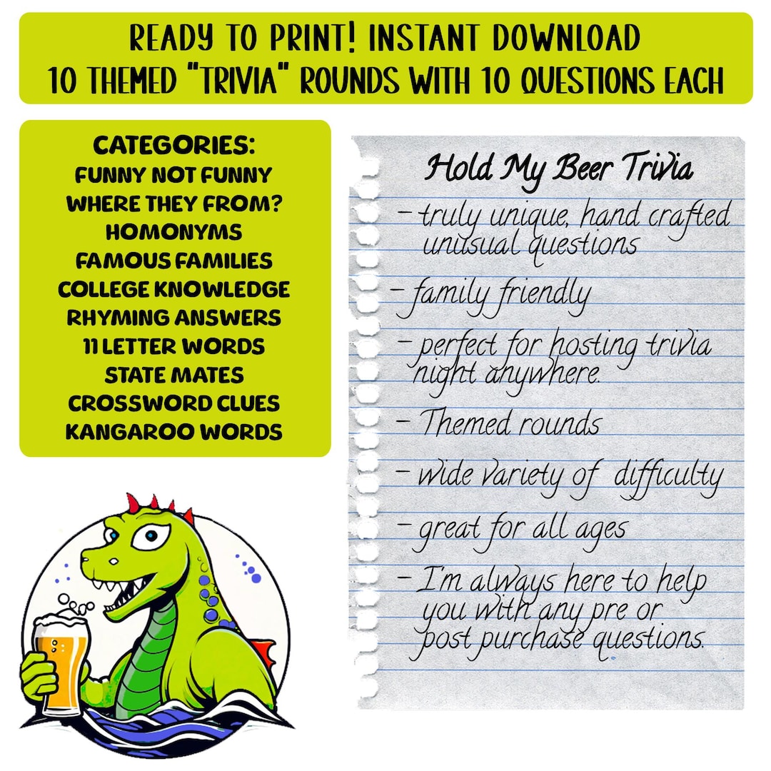 100 Trivia Questions That Are Outside the Box. Themed Rounds. Trivia ...