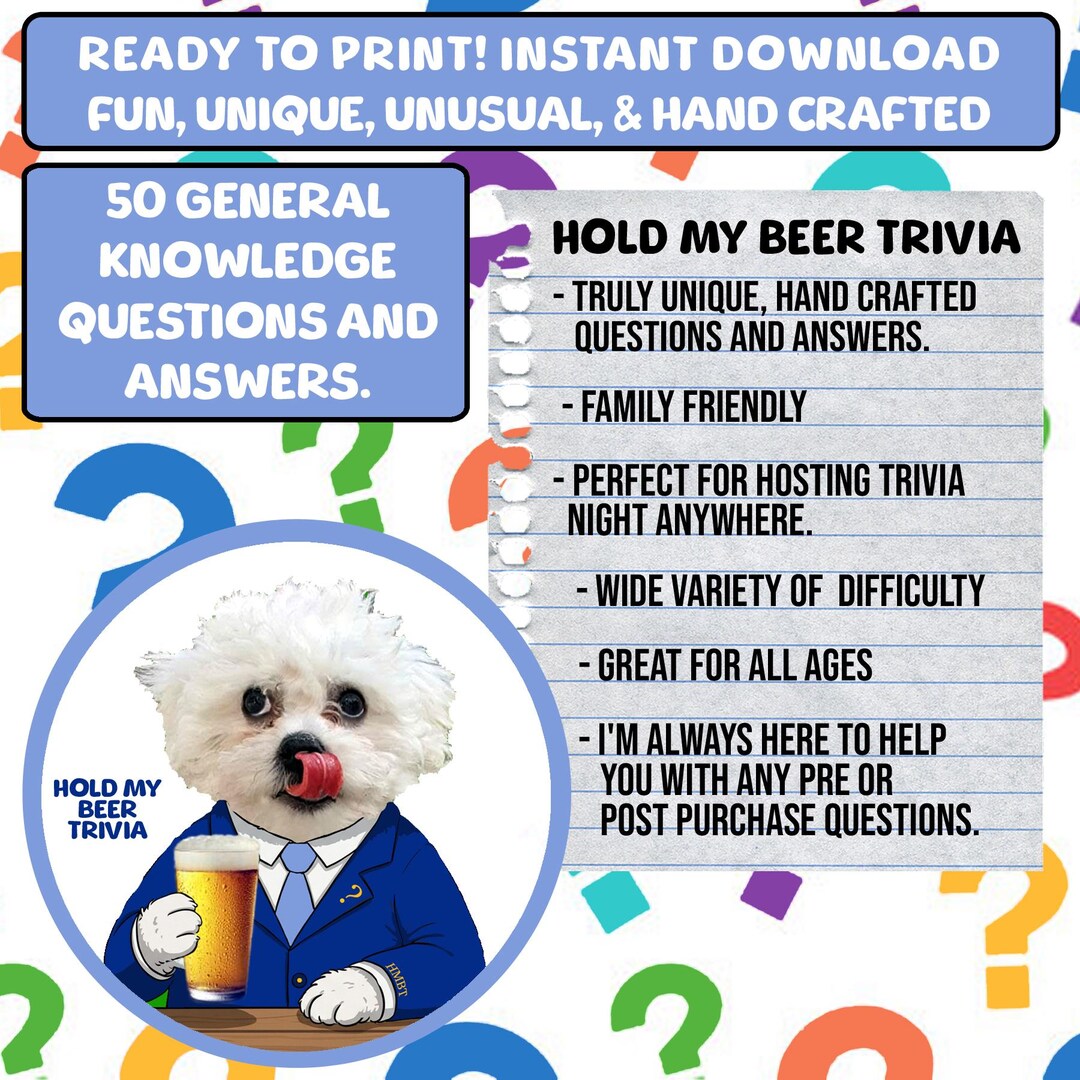 50 MORE NEW General Knowledge Trivia Questions - Etsy