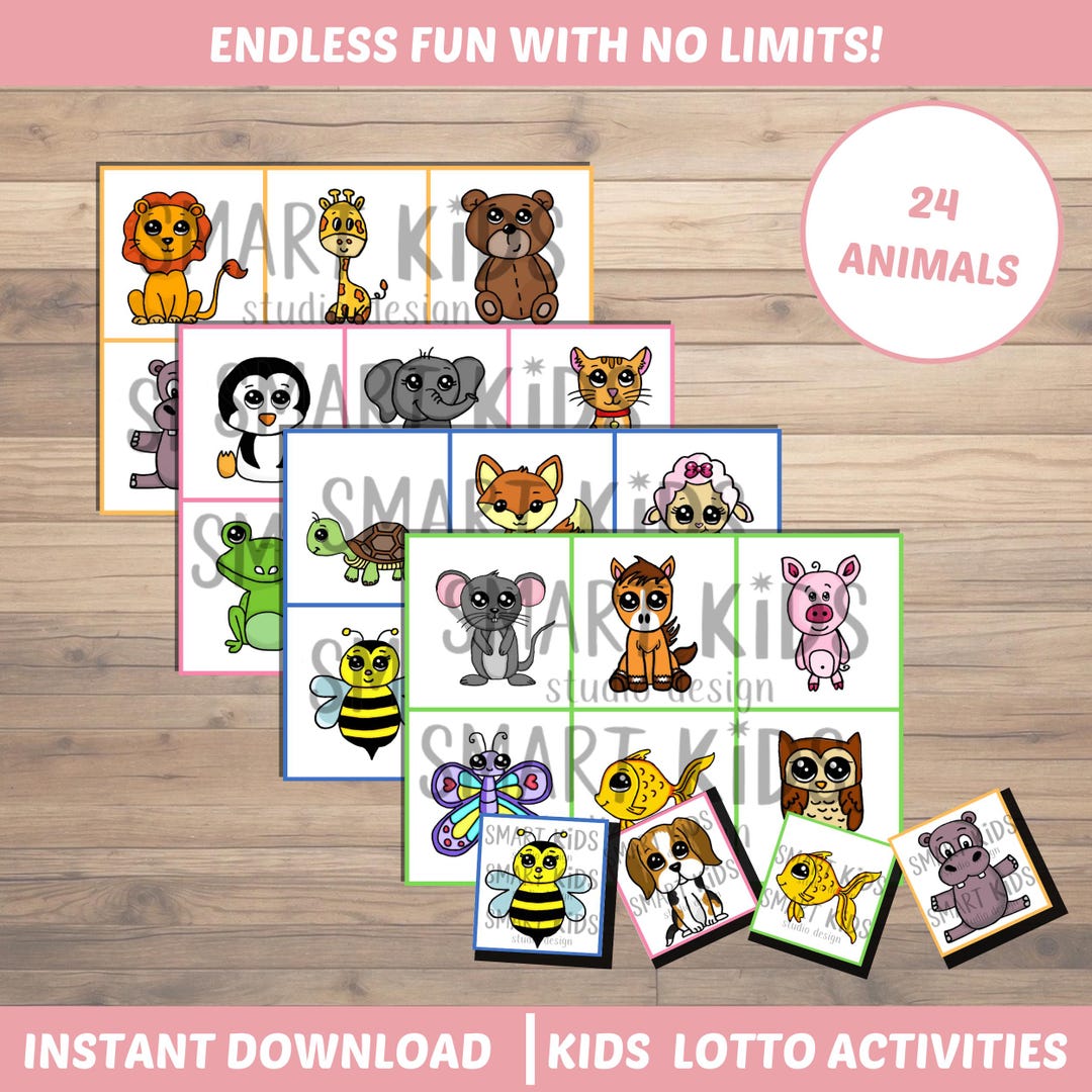 Animals Lotto| Printable Game| Educational for Ages 1.5-3|animal Study ...