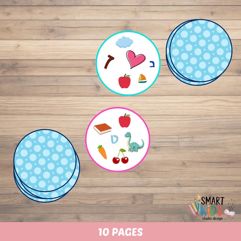 Hebrew Alphabet Dobble Game Printable | Beginning Sounds Match |learn ...