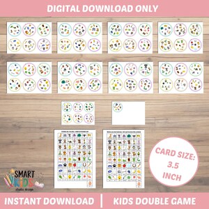 Animal Dobble Game Printable: Hand-drawn Matching Game (PDF Download A4 ...