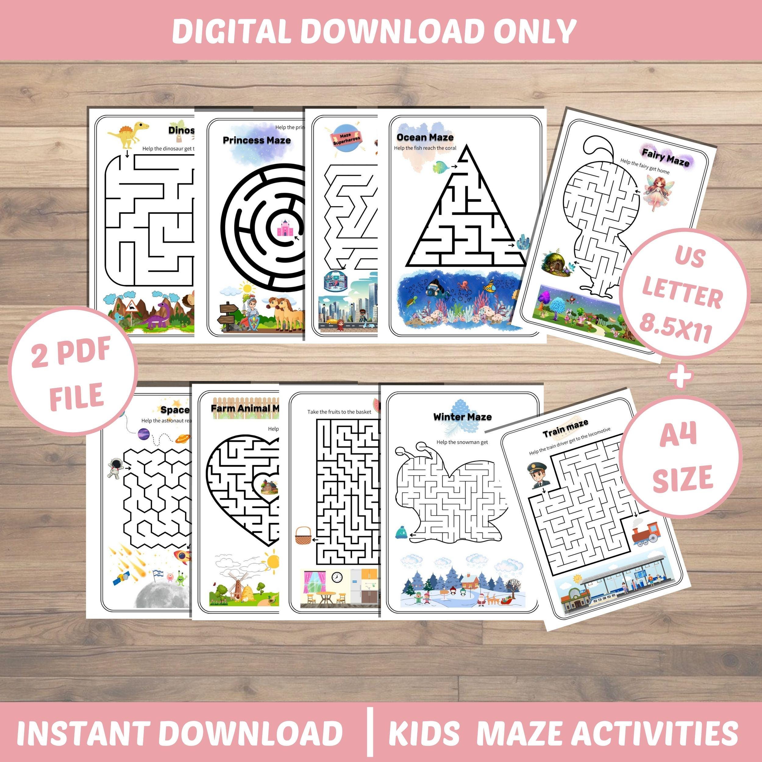 Maze Book for Kids | Maze Activity Book | Mazes for Kids Ages 4-6 ...