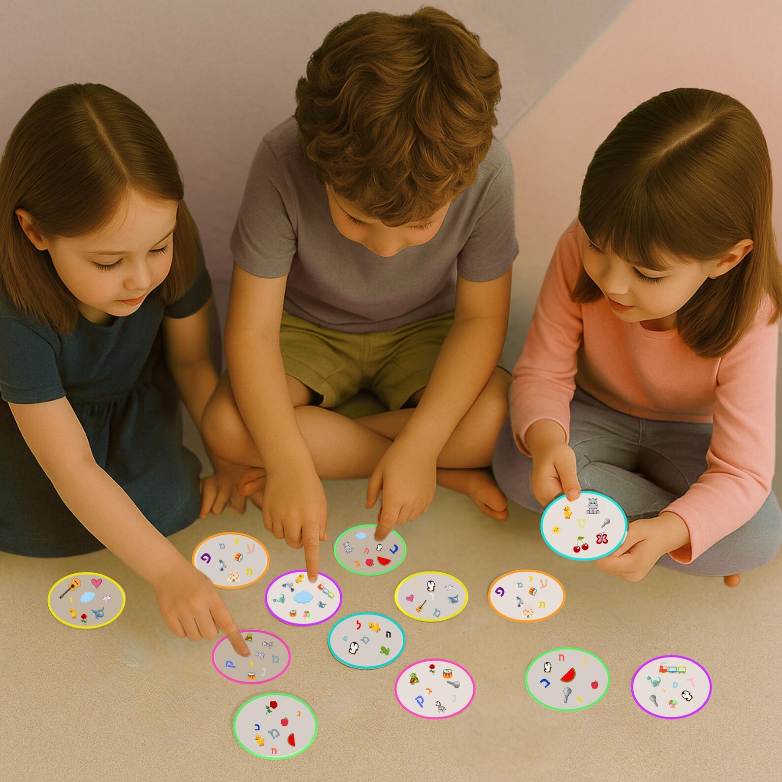 Hebrew Alphabet Dobble Game: Beginning Sounds Match (printable PDF) - Etsy