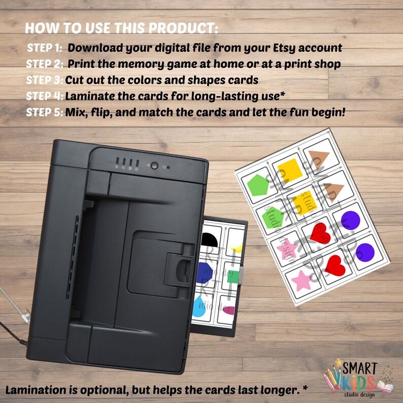 Colors and Shapes Memory Game | Printable Matching Cards for Kids ...