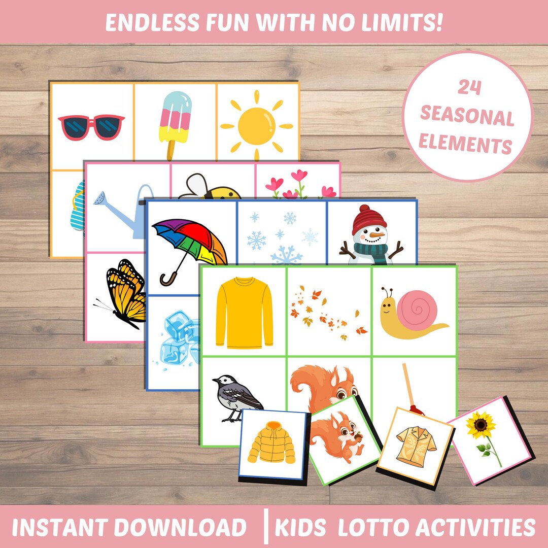 Seasons Lotto Game | Printable Game | Educational for Ages 1.5-3 ...