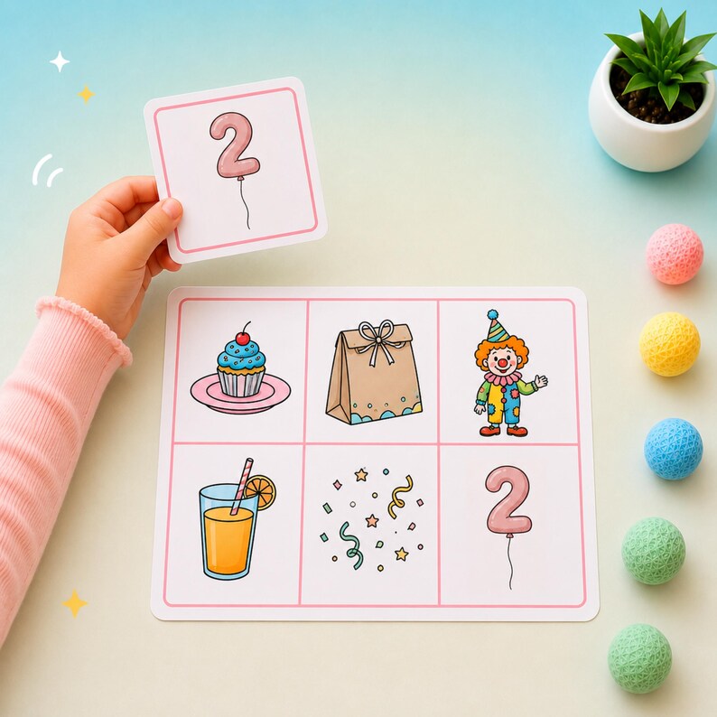 Toddler Birthday Lotto Game, Preschool Matching Activity, Montessori ...