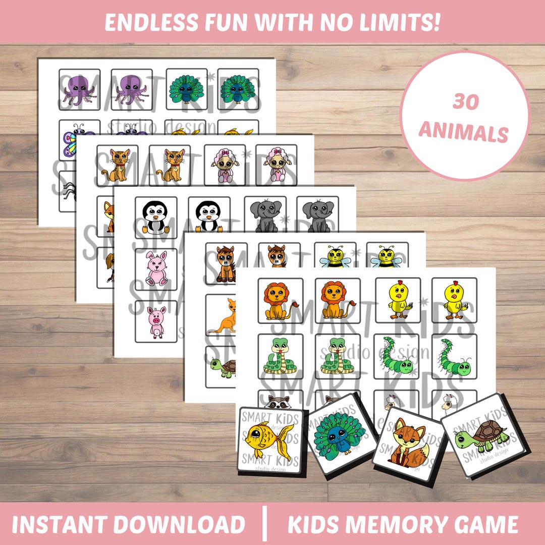 Memory Cards for Kids | Montessori | Activities for Kids | Animal ...