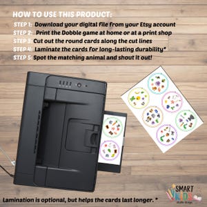 Animal Dobble Game Printable: Hand-drawn Matching Game (PDF Download A4 ...