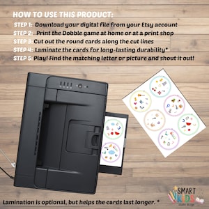 Hebrew Alphabet Dobble, Game Printable, Beginning Sounds Match, Learn ...