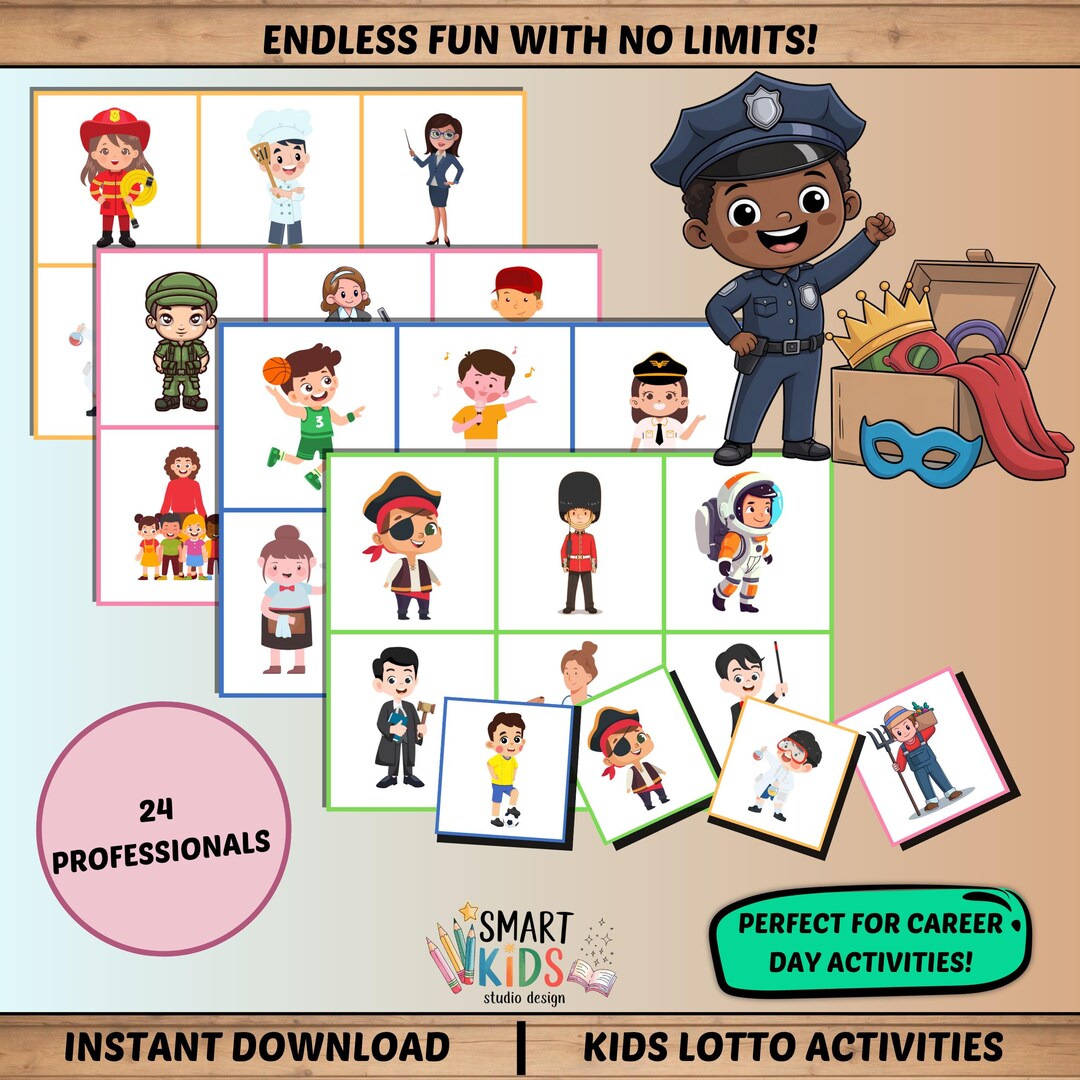 Professions Lotto Game | Printable Educational Activity for Kids ...