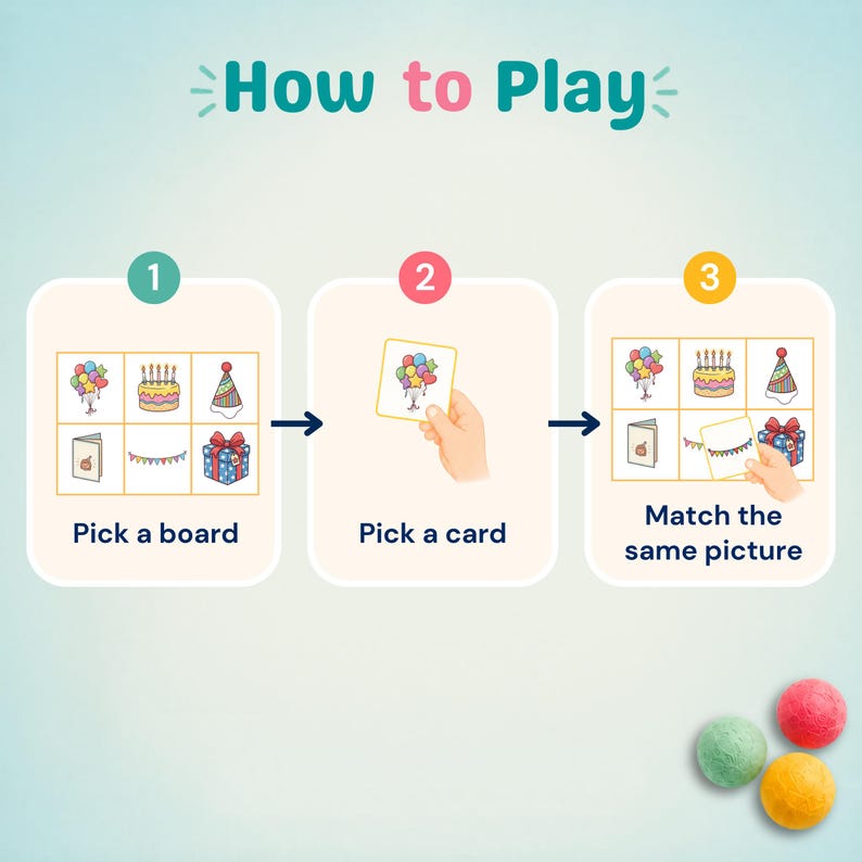 Toddler Birthday Lotto Game, Preschool Matching Activity, Montessori ...