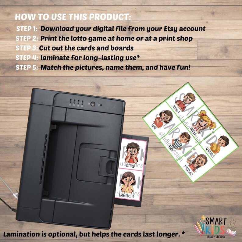 Emotions Lotto Game for Kids: Printable Montessori Learning (PDF File ...