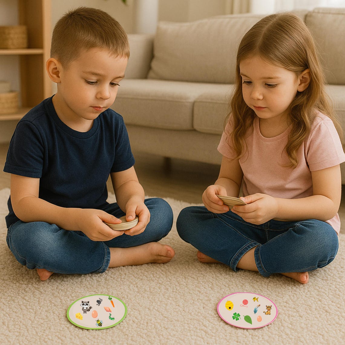 Animal Dobble Game Printable: Hand-drawn Matching Game (PDF Download A4 ...