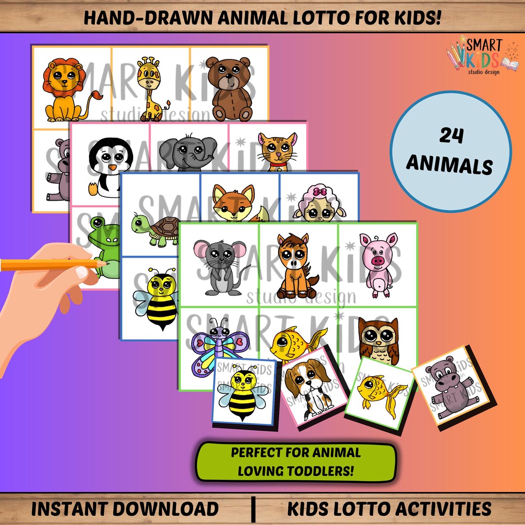 Animals Lotto Game: Montessori Toddler Learning Activity (PDF Download ...