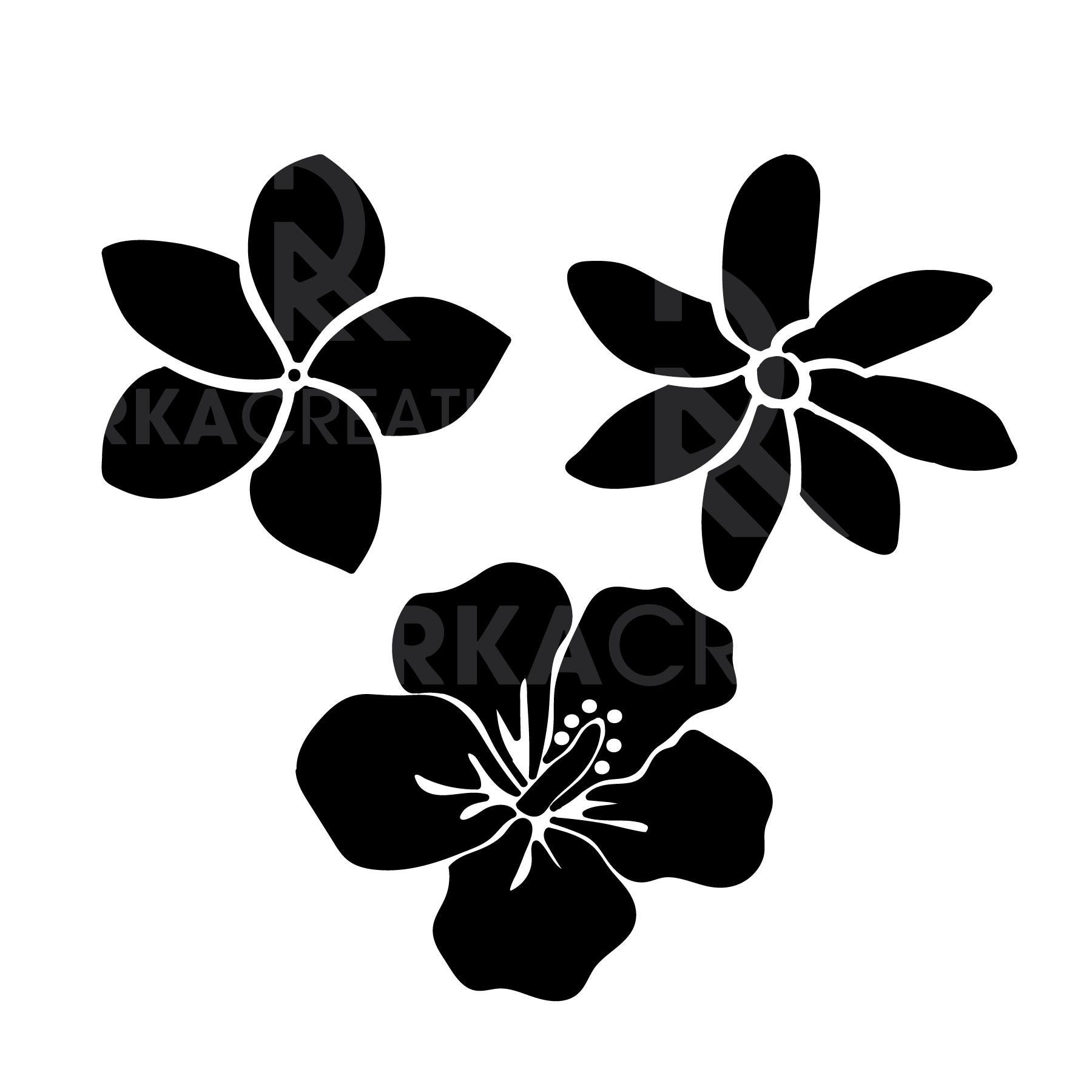 EDITABLE Set of 3 Flower Pack - Plumeria, Tiare, Hibiscus - Etsy