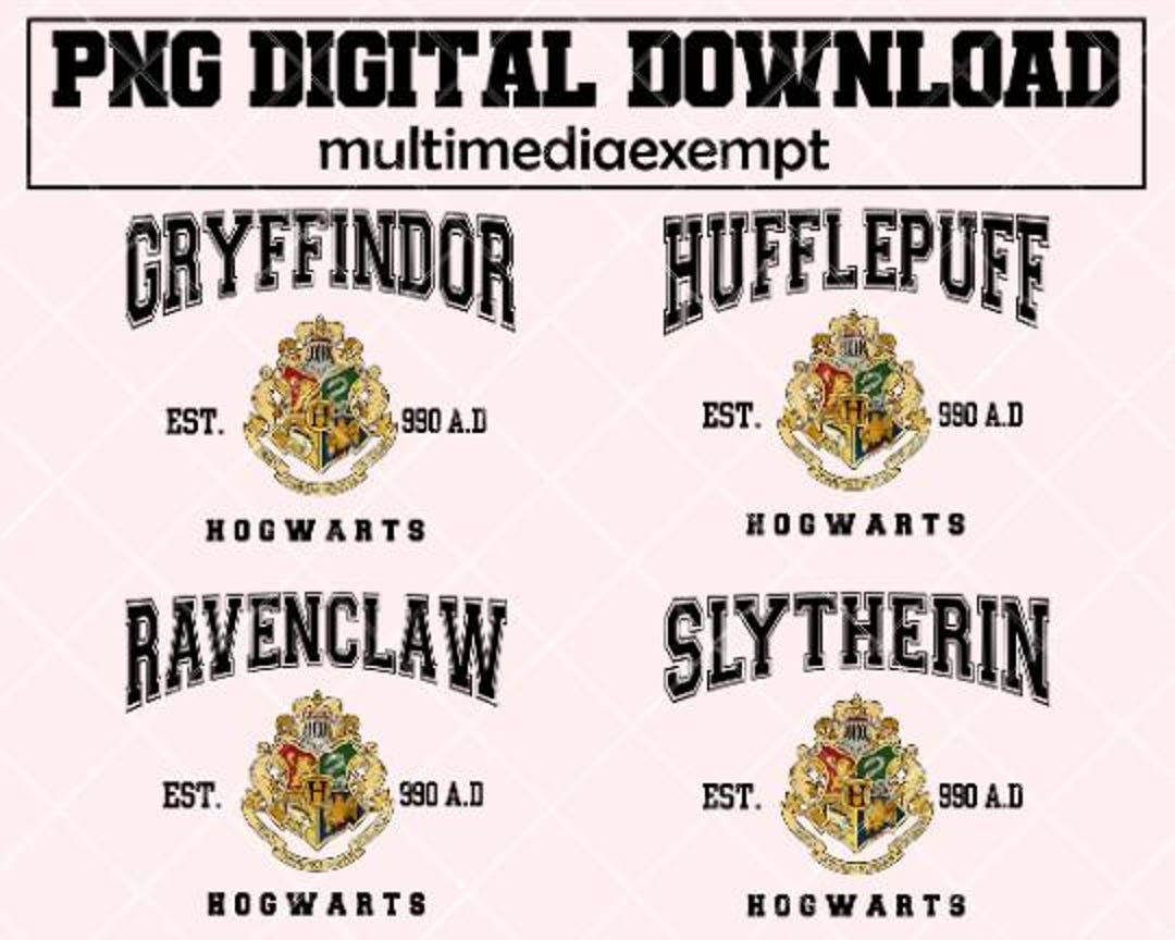 4 Hogwarts House Png Download, Wizarding House Png, HP Inspired Png ...