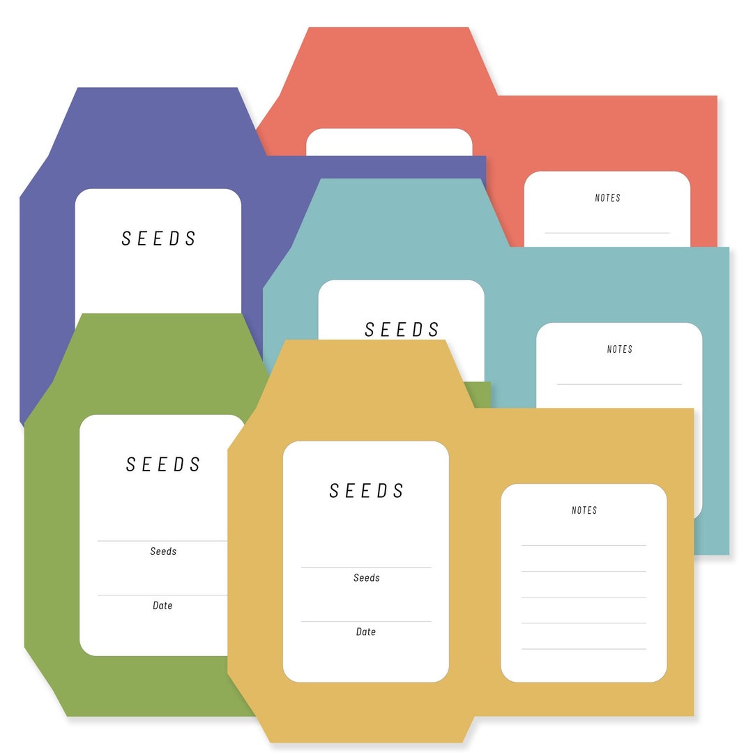 Seed Envelope Template Set of 5 Seed Saving Envelopes • Printable ...