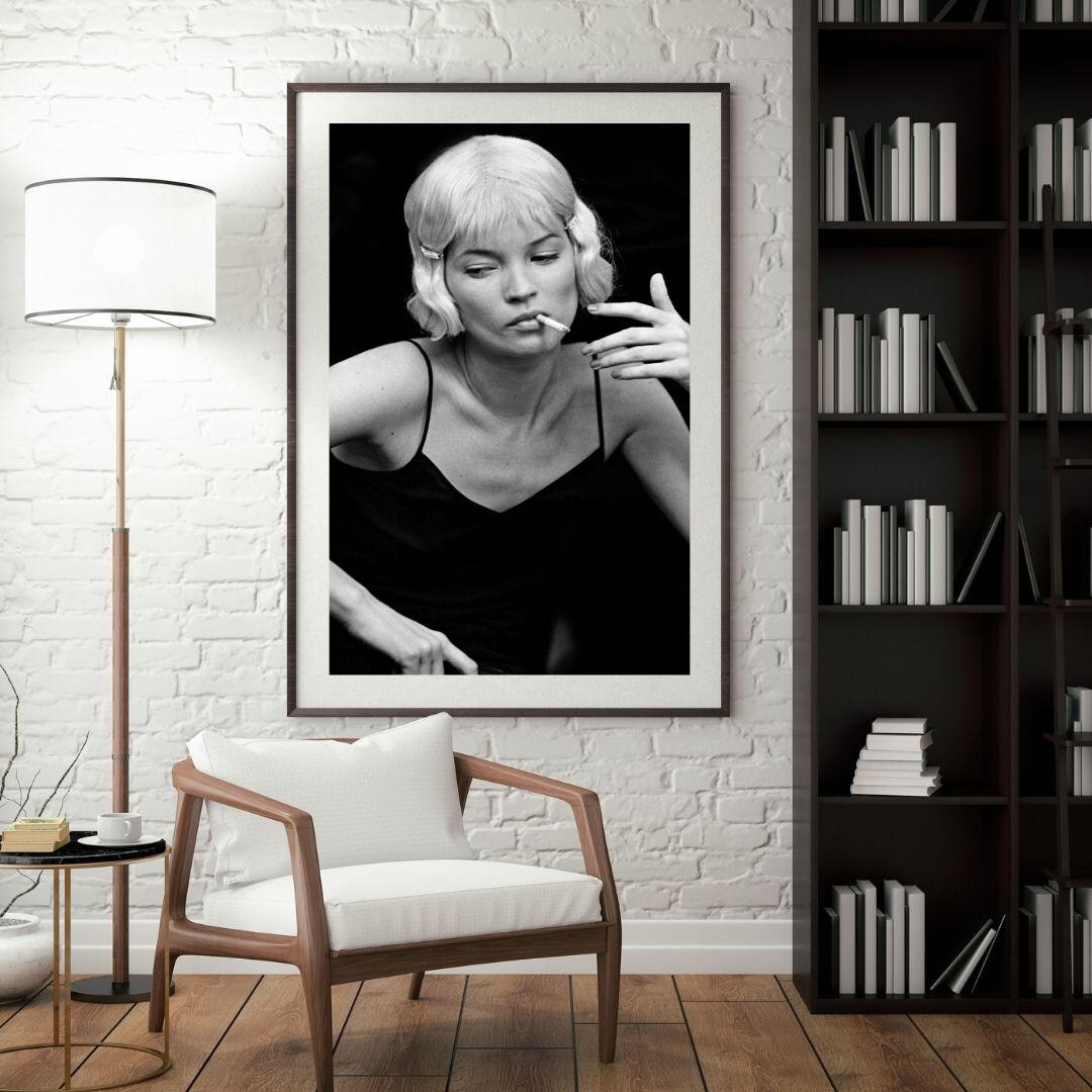 Kate Moss Smoking Kate Moss Poster Fashion Print Life is Joke Print ...